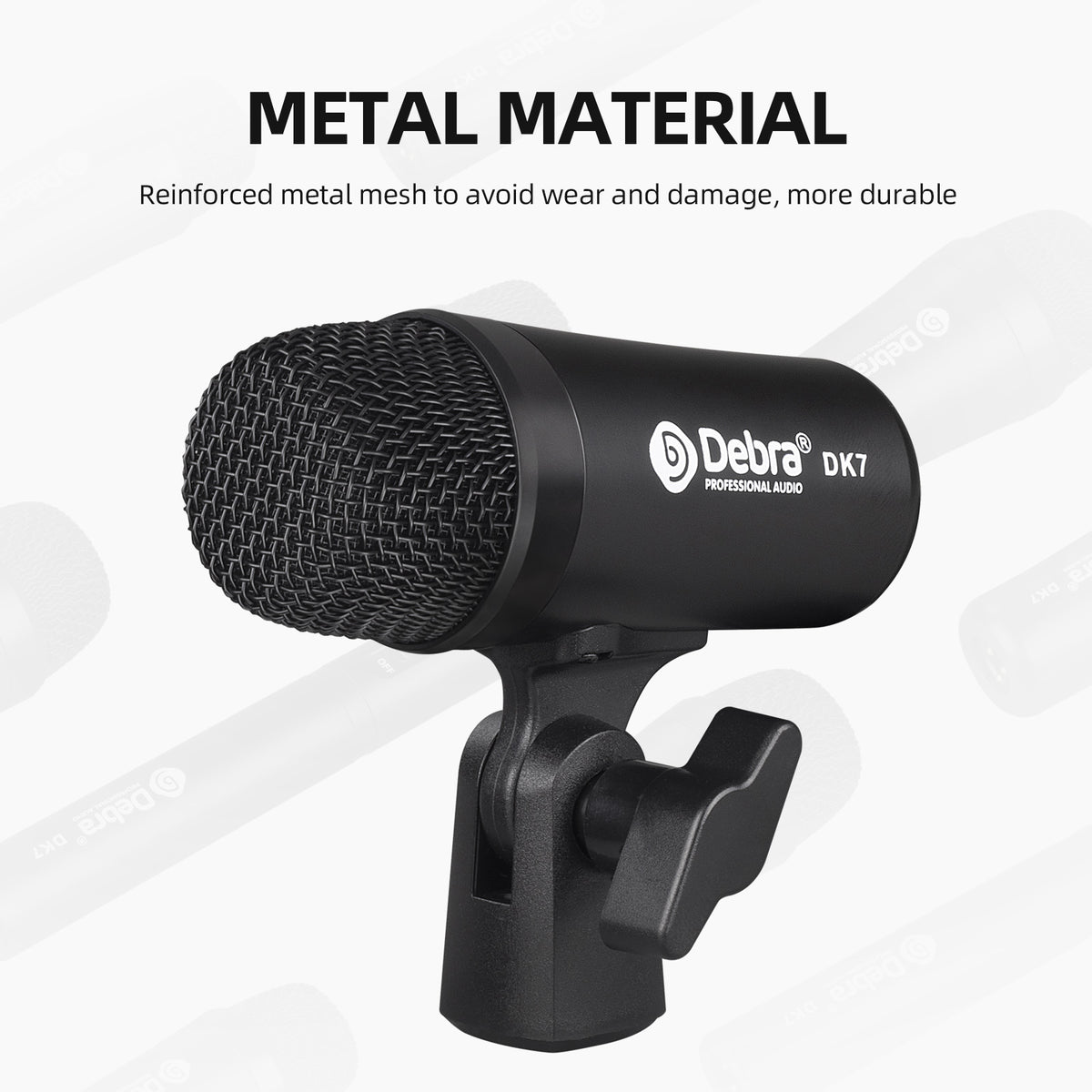 D Debra DK7 Pro 7-Piece Wired Drum Microphone Kit for Performing and R ...